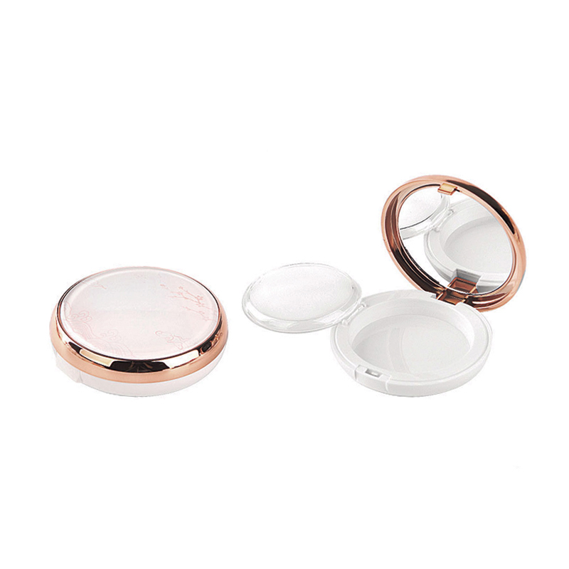 China clamshell compact packaging containers gold empty powder powder ...